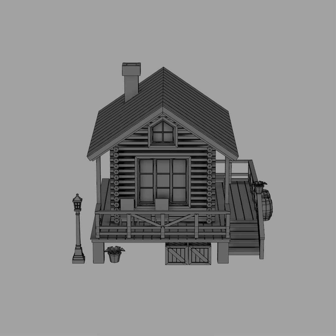 Low Poly Cabin 01 Model - TurboSquid 2285098