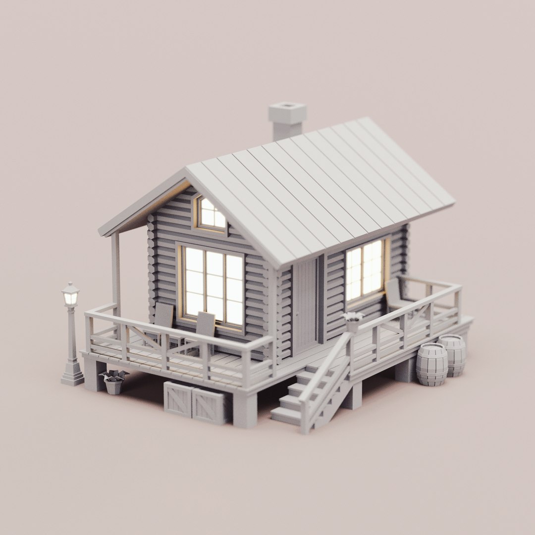Low Poly Cabin 01 Model - TurboSquid 2285098