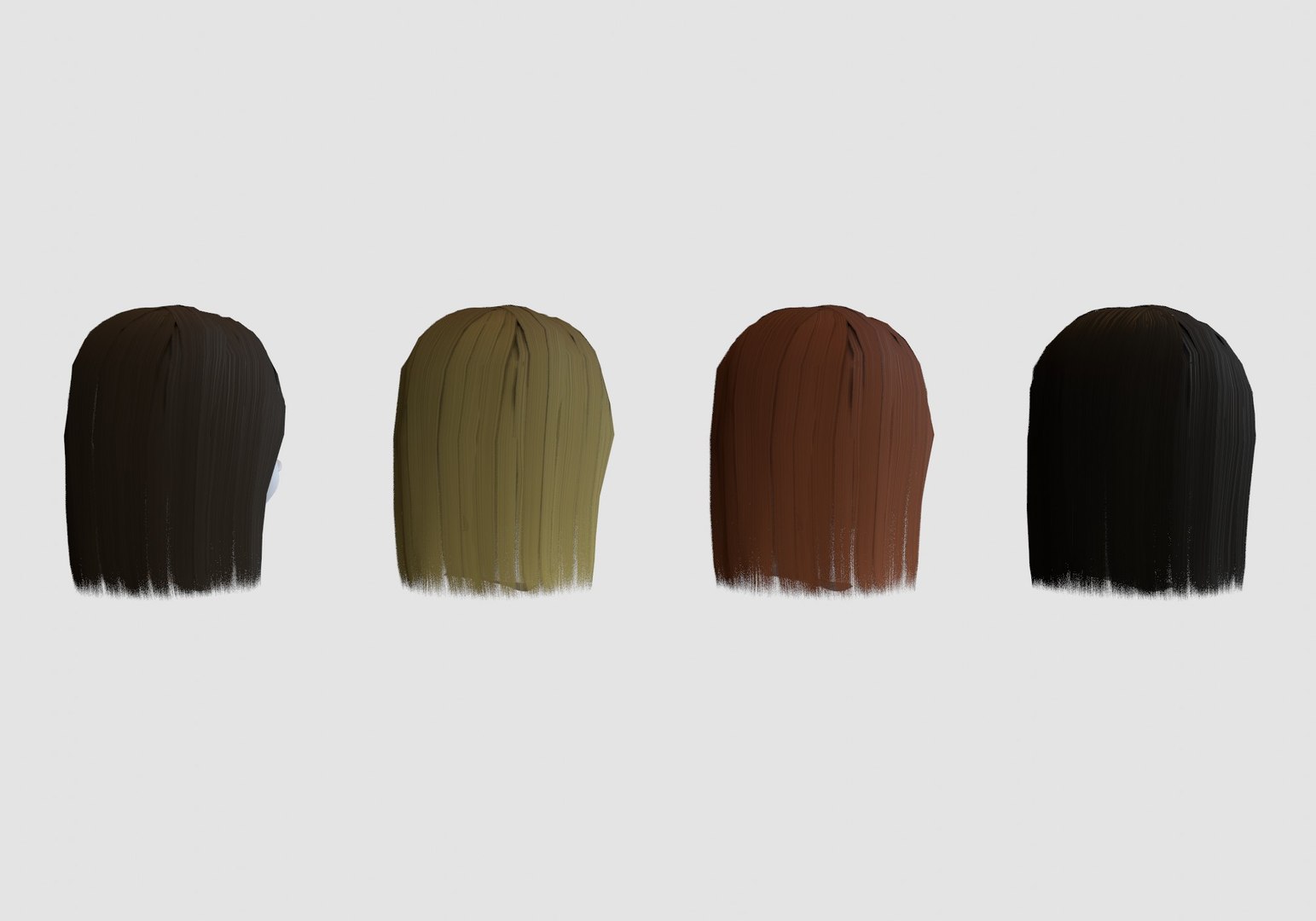 Hairstyle In 4 Colors 3D Model - TurboSquid 1899599