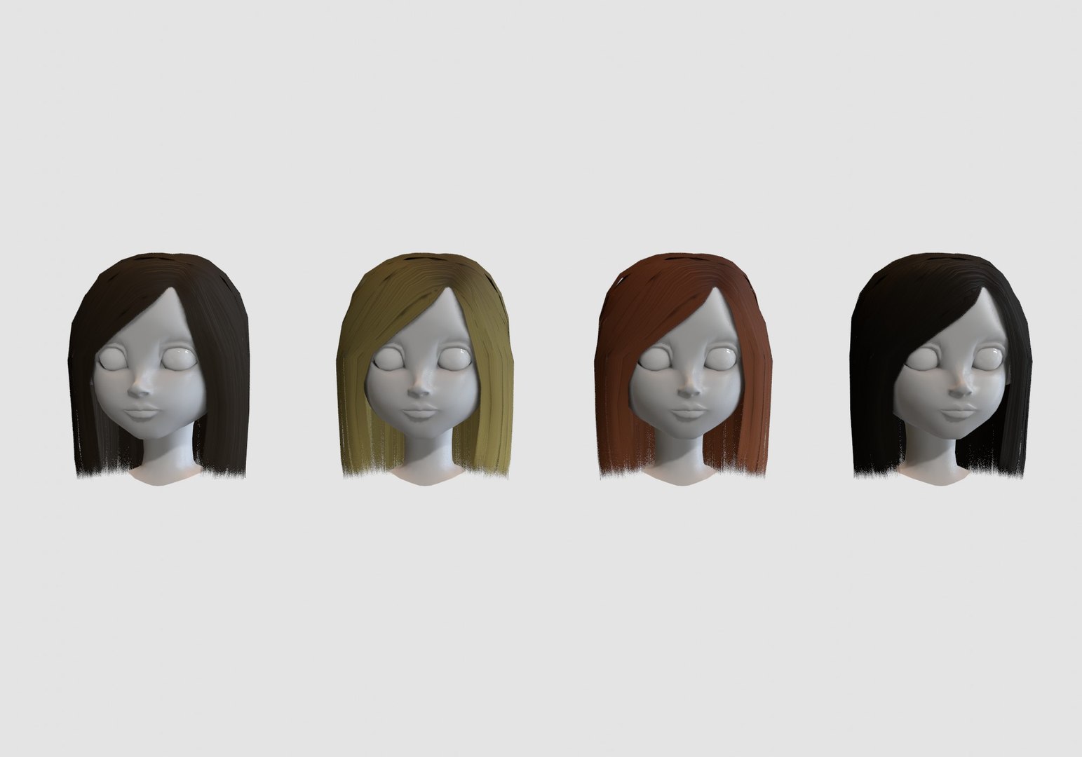 Hairstyle In 4 Colors 3D Model - TurboSquid 1899599