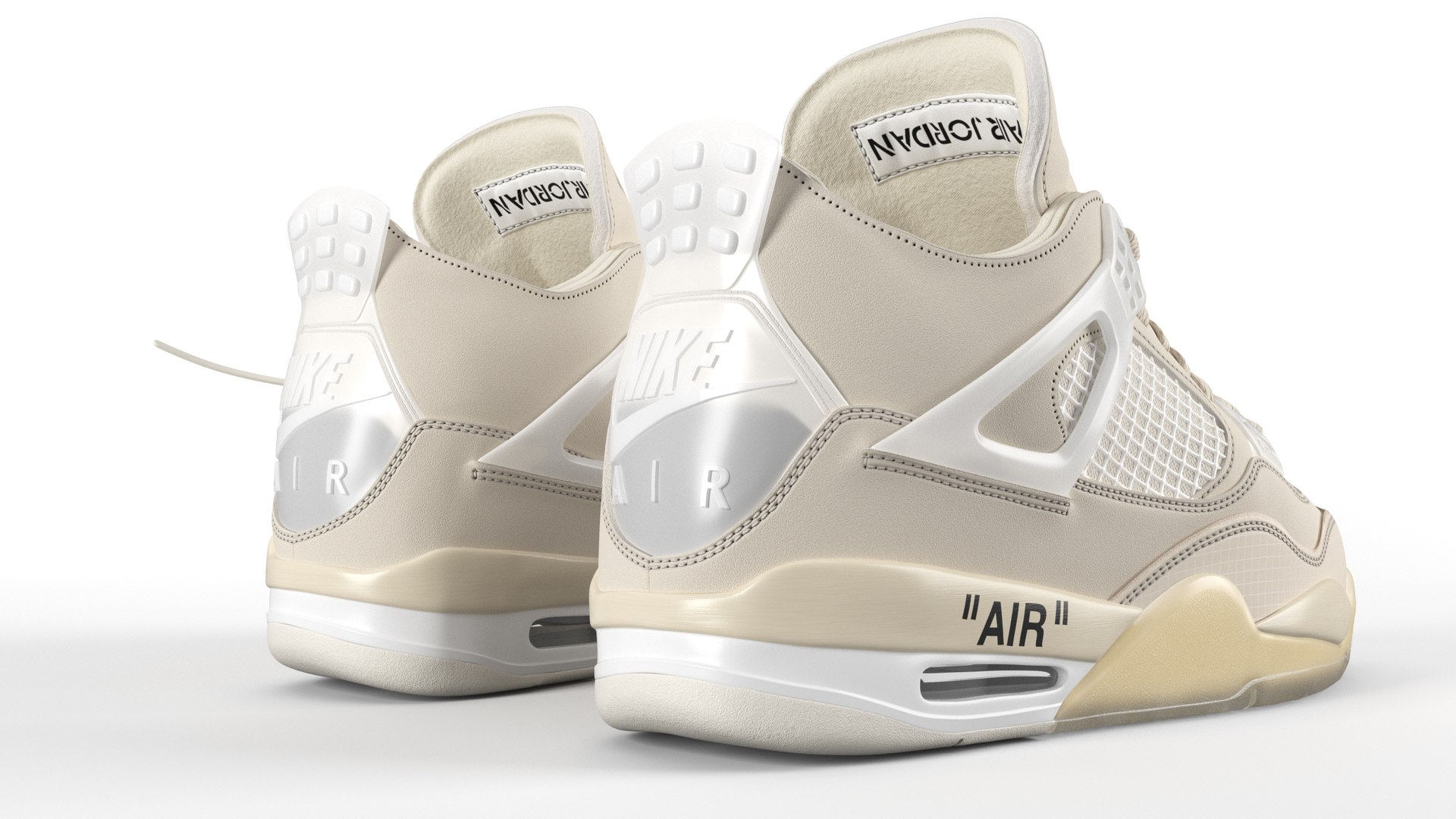 3D Jordan 4 Retro Off White Sail PBR Model - TurboSquid 2121749