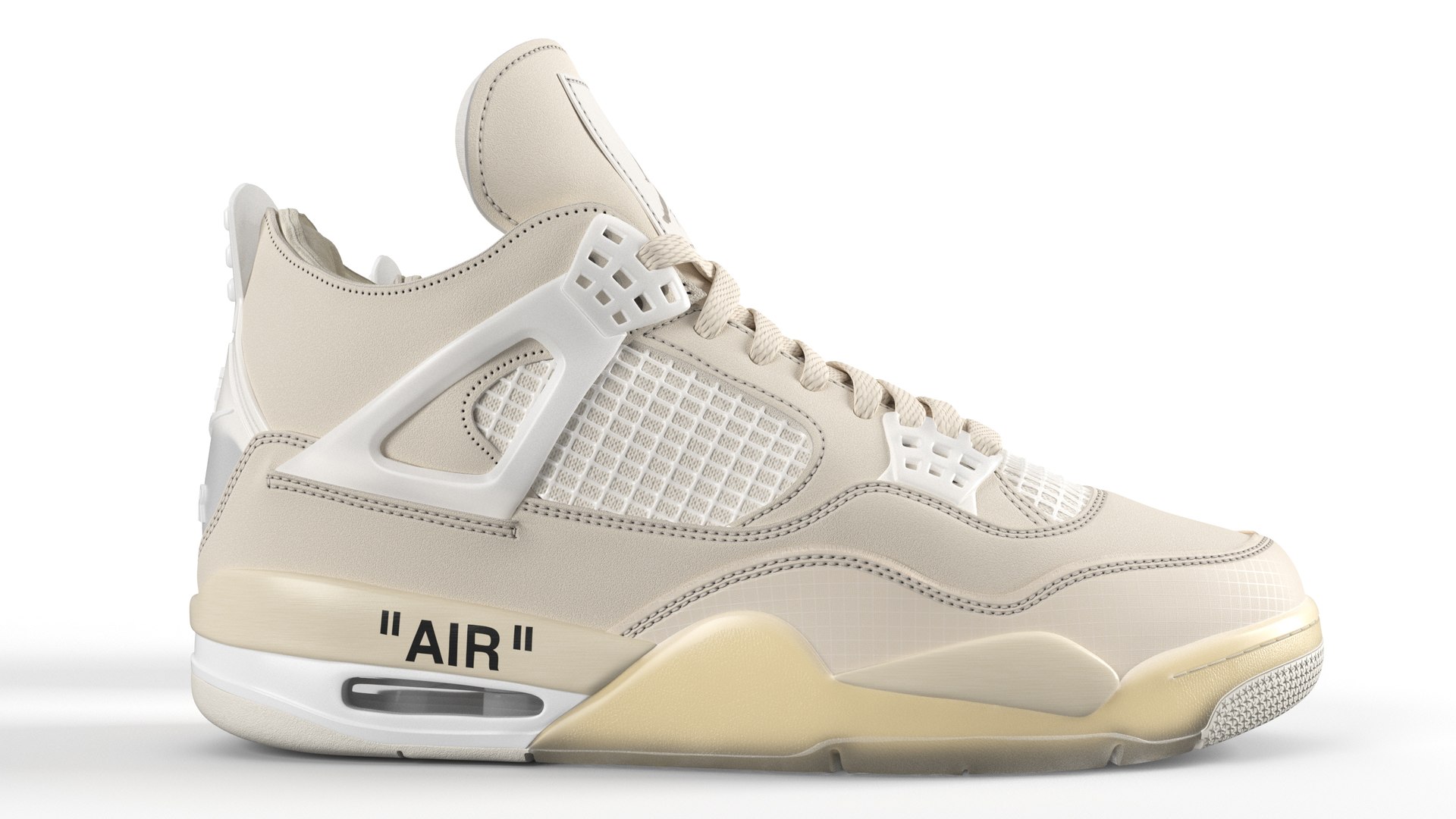 3D Jordan 4 Retro Off White Sail PBR Model - TurboSquid 2121749
