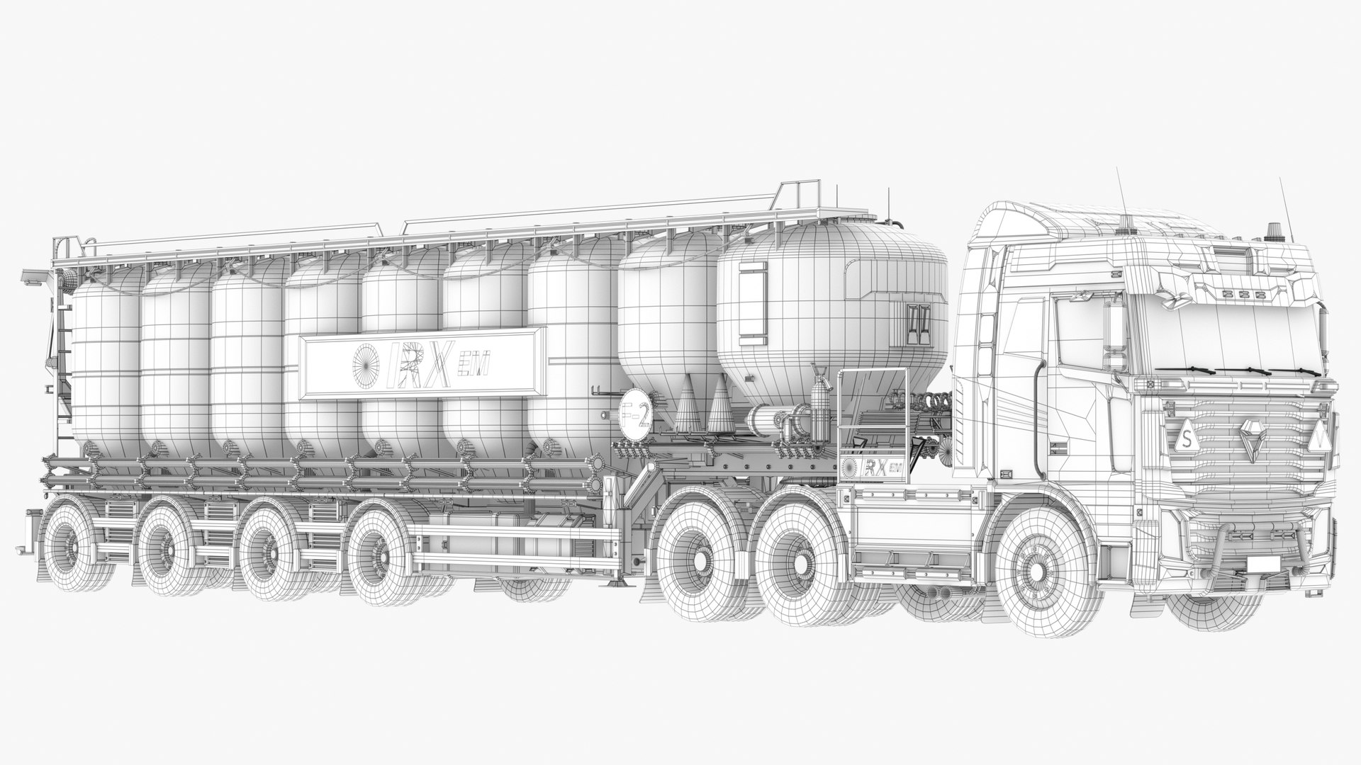 3D Feed Flour Tanks Semi Trailer Truck - TurboSquid 2122378