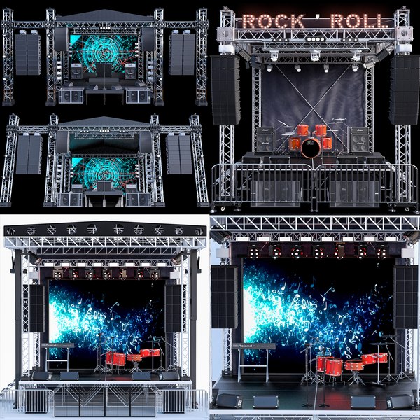 3D Mini Concert Stage Collection model - TurboSquid 1875362