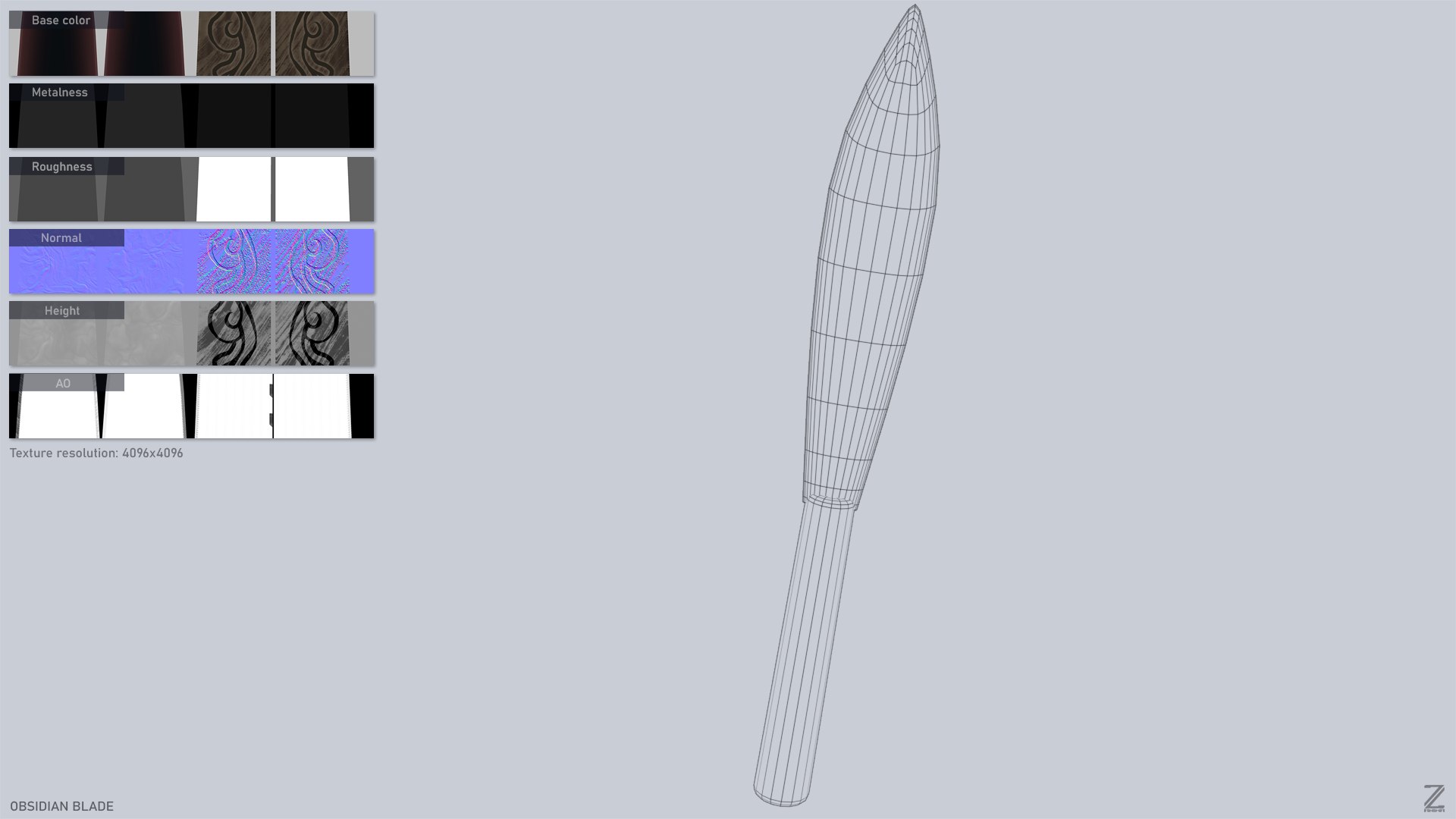 Obsidian Blade Model - TurboSquid 2219768