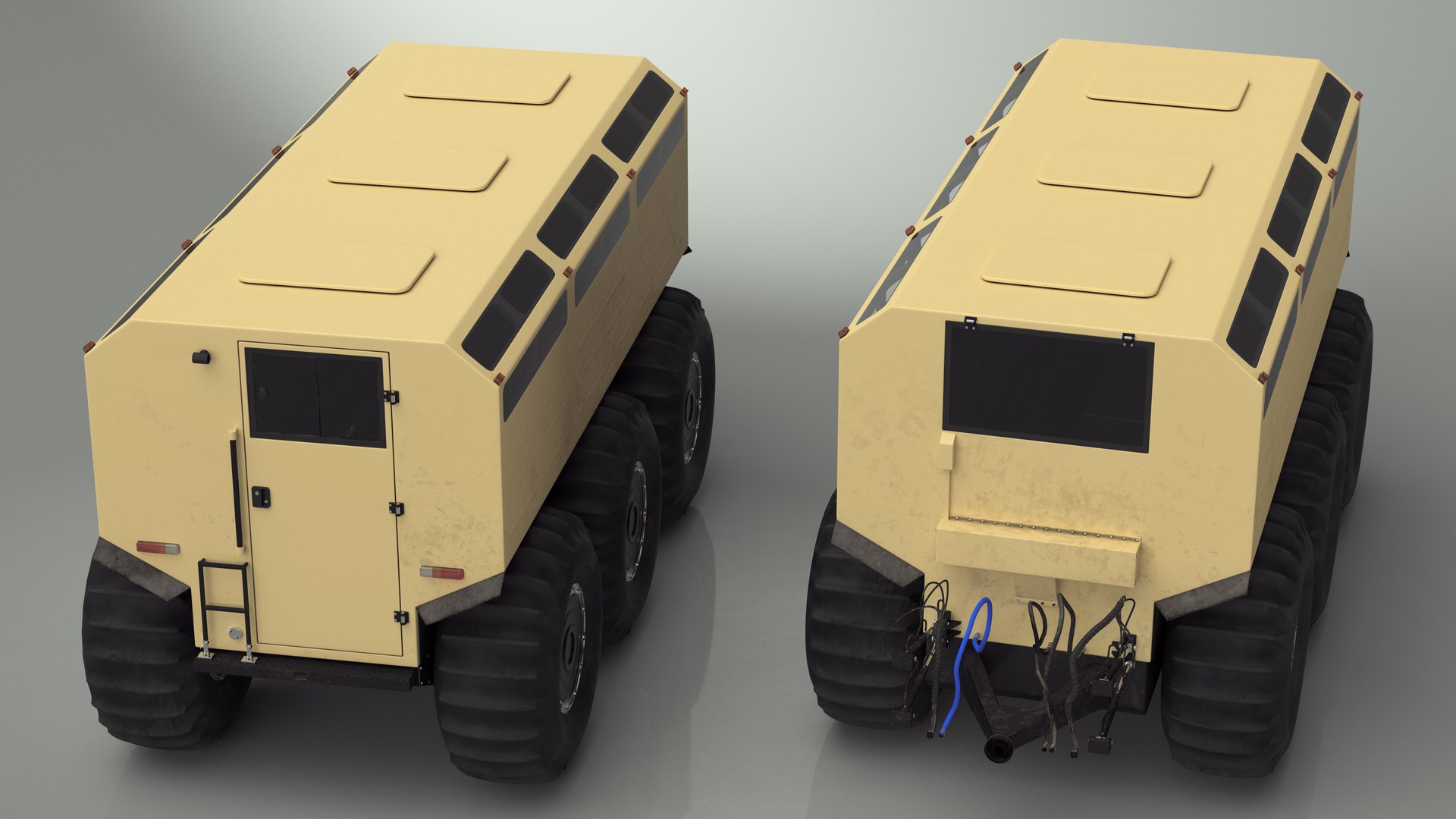 All-Terrain Trailer Beige Rigged 3D Model - TurboSquid 2217608