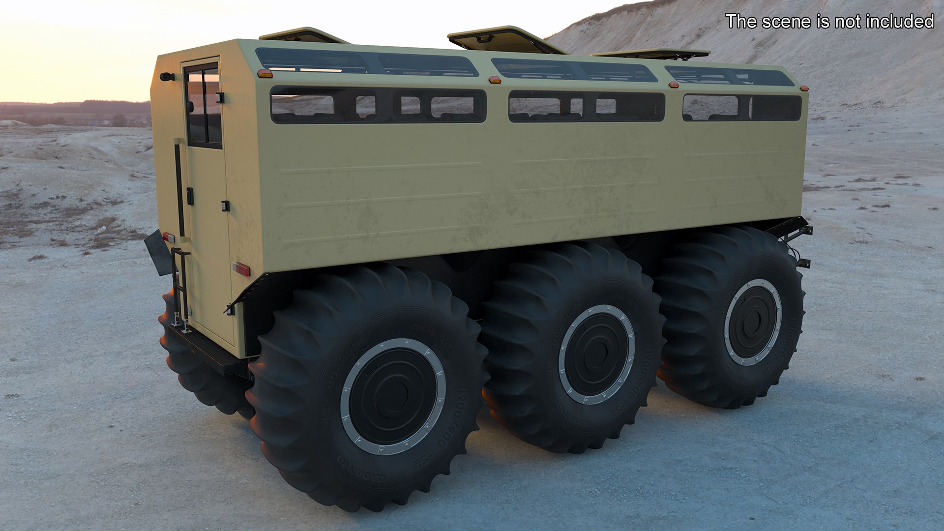 All-Terrain Trailer Beige Rigged 3D Model - TurboSquid 2217608