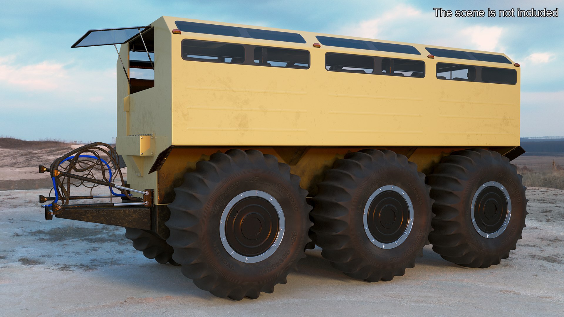 All-Terrain Trailer Beige Rigged 3D Model - TurboSquid 2217608