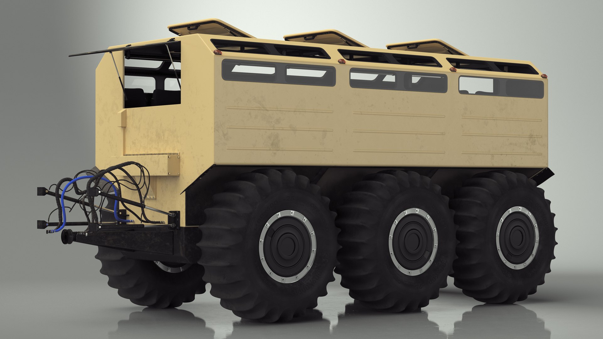 All-Terrain Trailer Beige Rigged 3D Model - TurboSquid 2217608