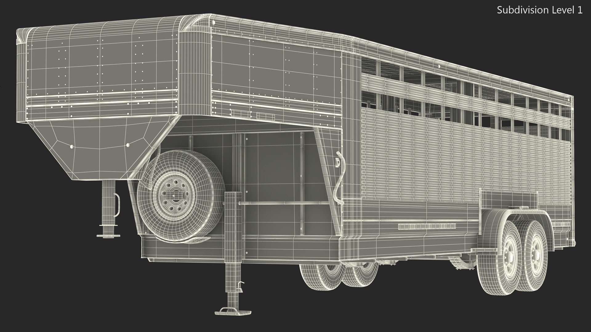 3D Livestock Transport Trailer Used - TurboSquid 2169091