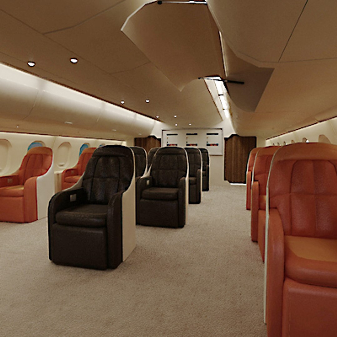 3d airbus class interior middle