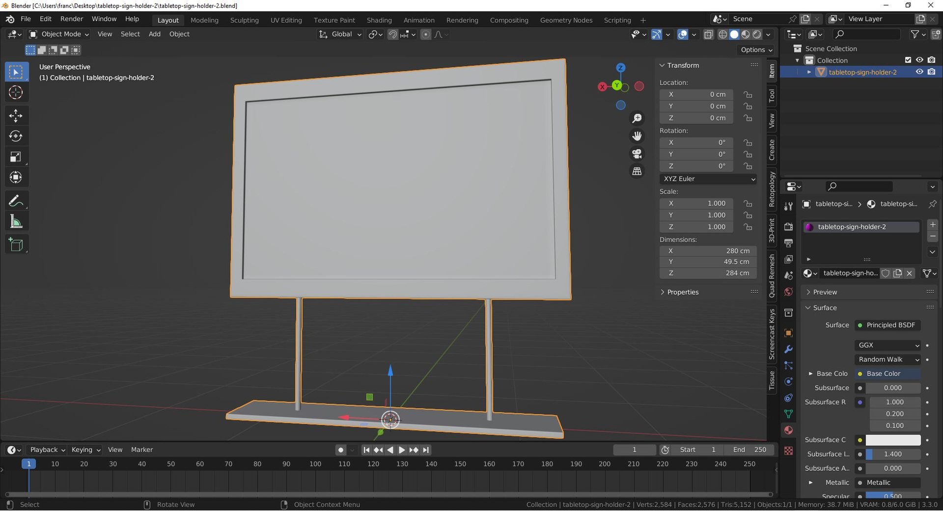 3D Tabletop sign holder 2 model - TurboSquid 2085880
