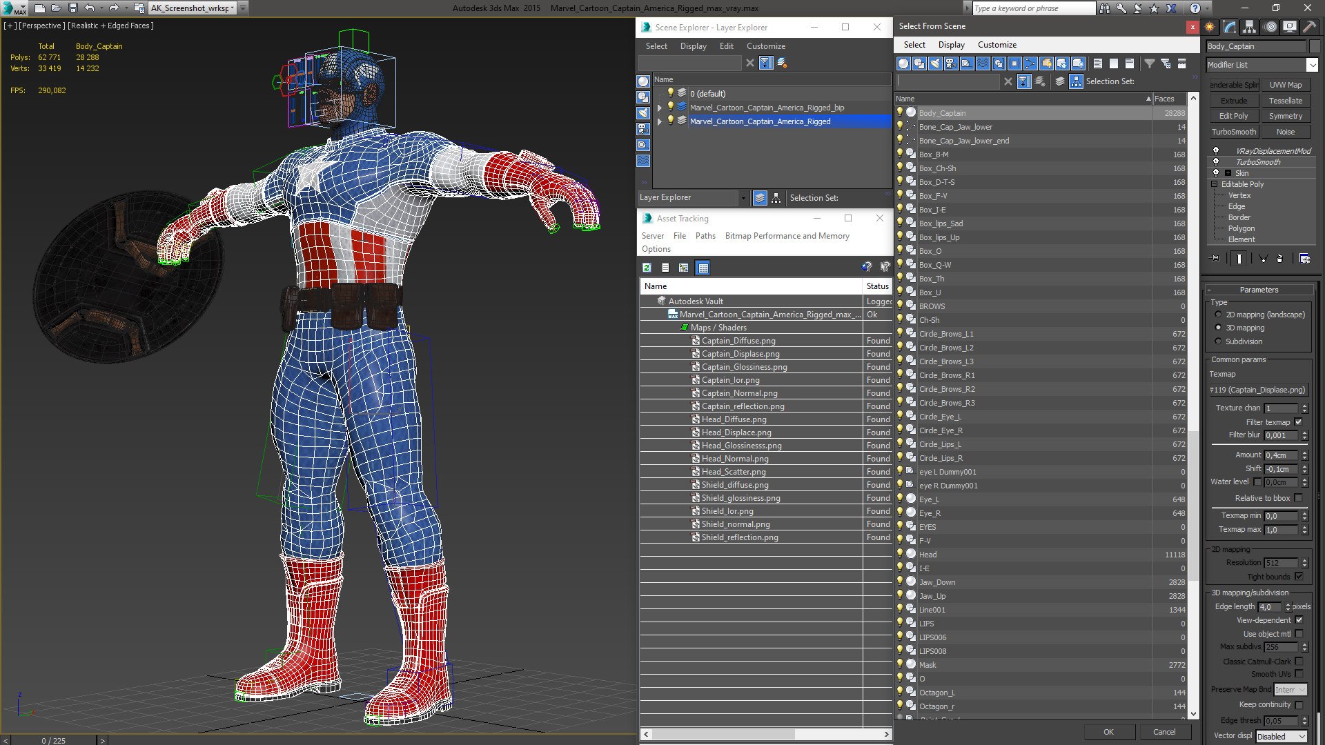 Marvel Cartoon Captain America Rigged 3D model - TurboSquid 2059213