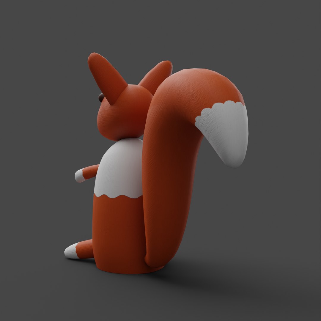 Wooden Squirrel Toy with Three Various Textures Set 3D model ...