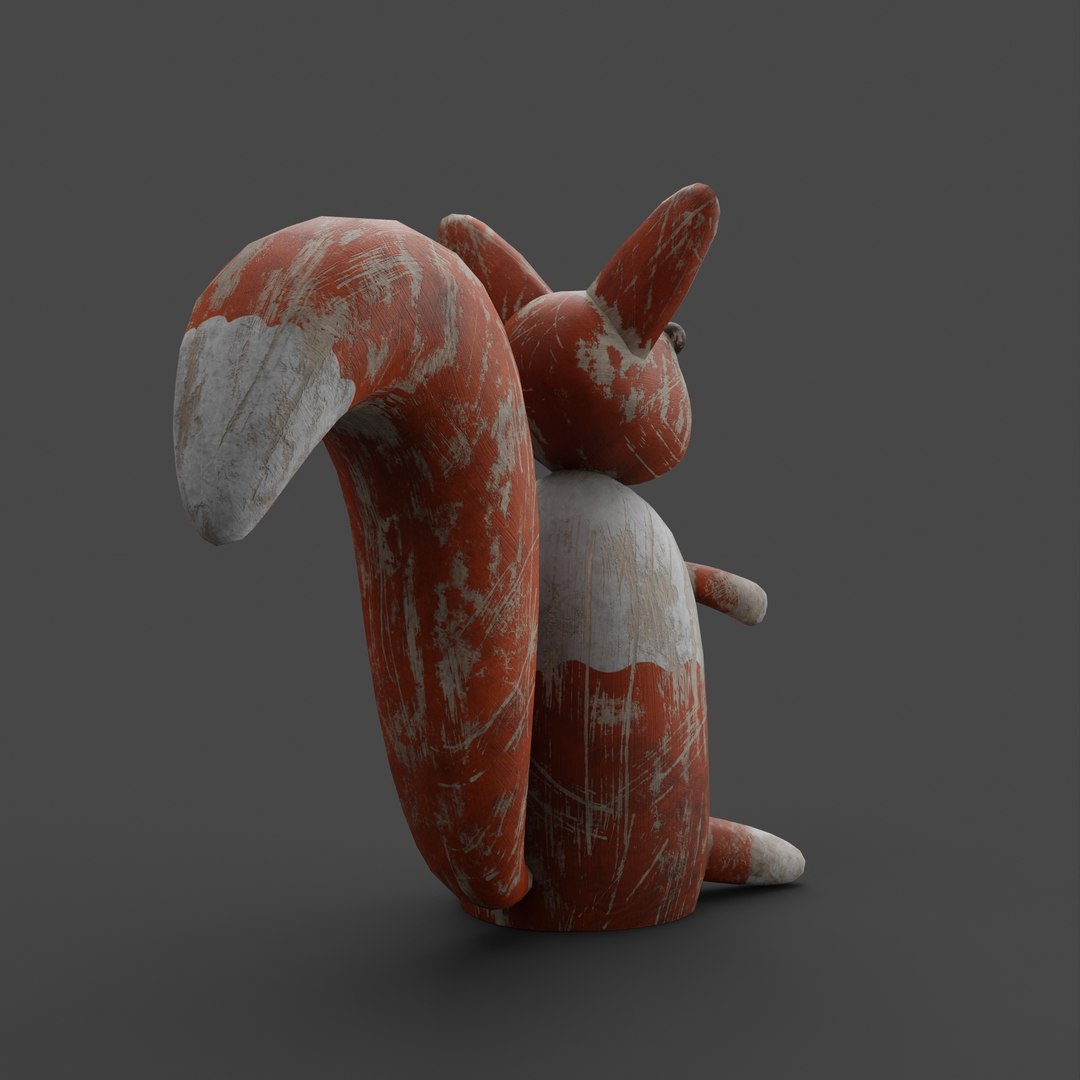 Wooden Squirrel Toy with Three Various Textures Set 3D model ...