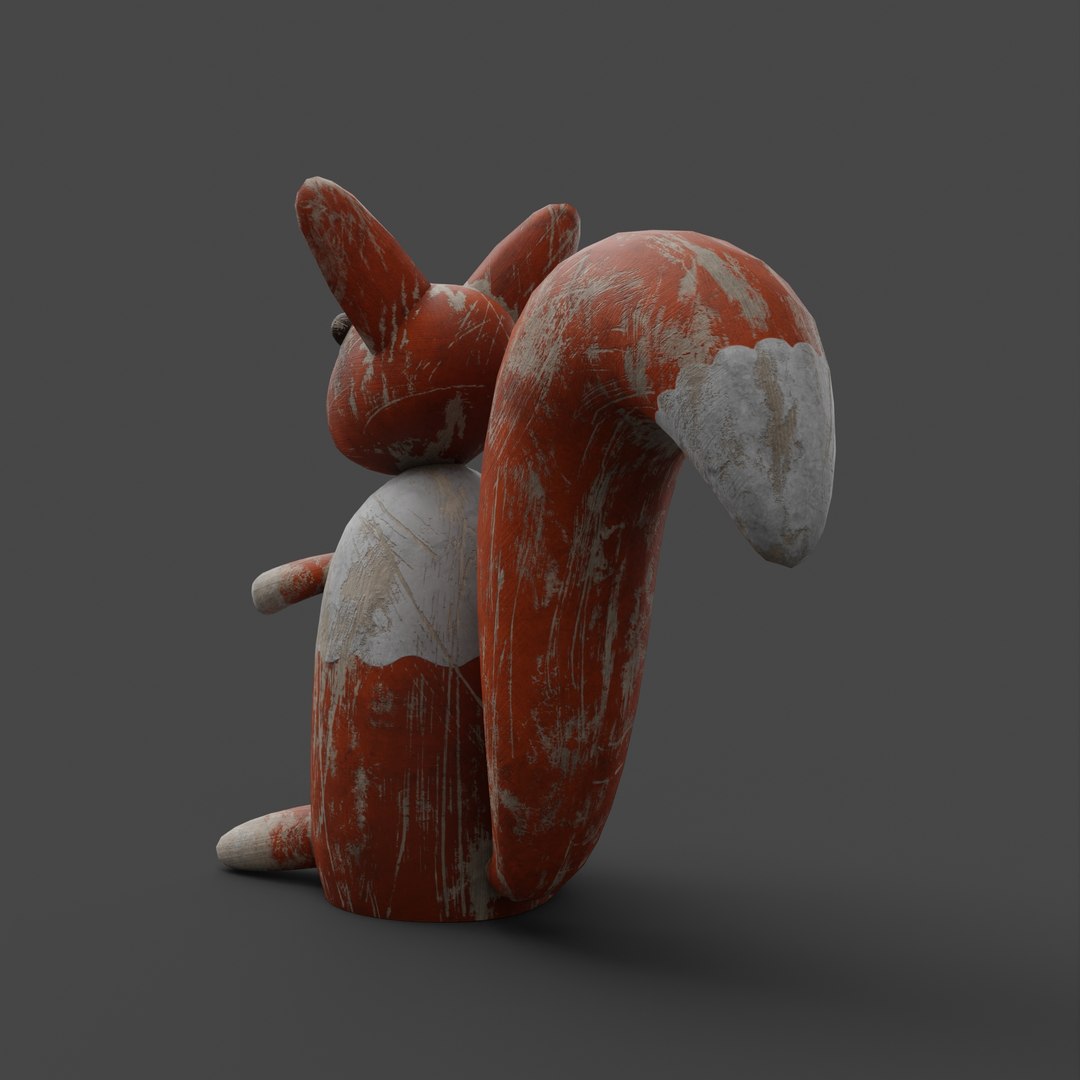 Wooden Squirrel Toy with Three Various Textures Set 3D model ...