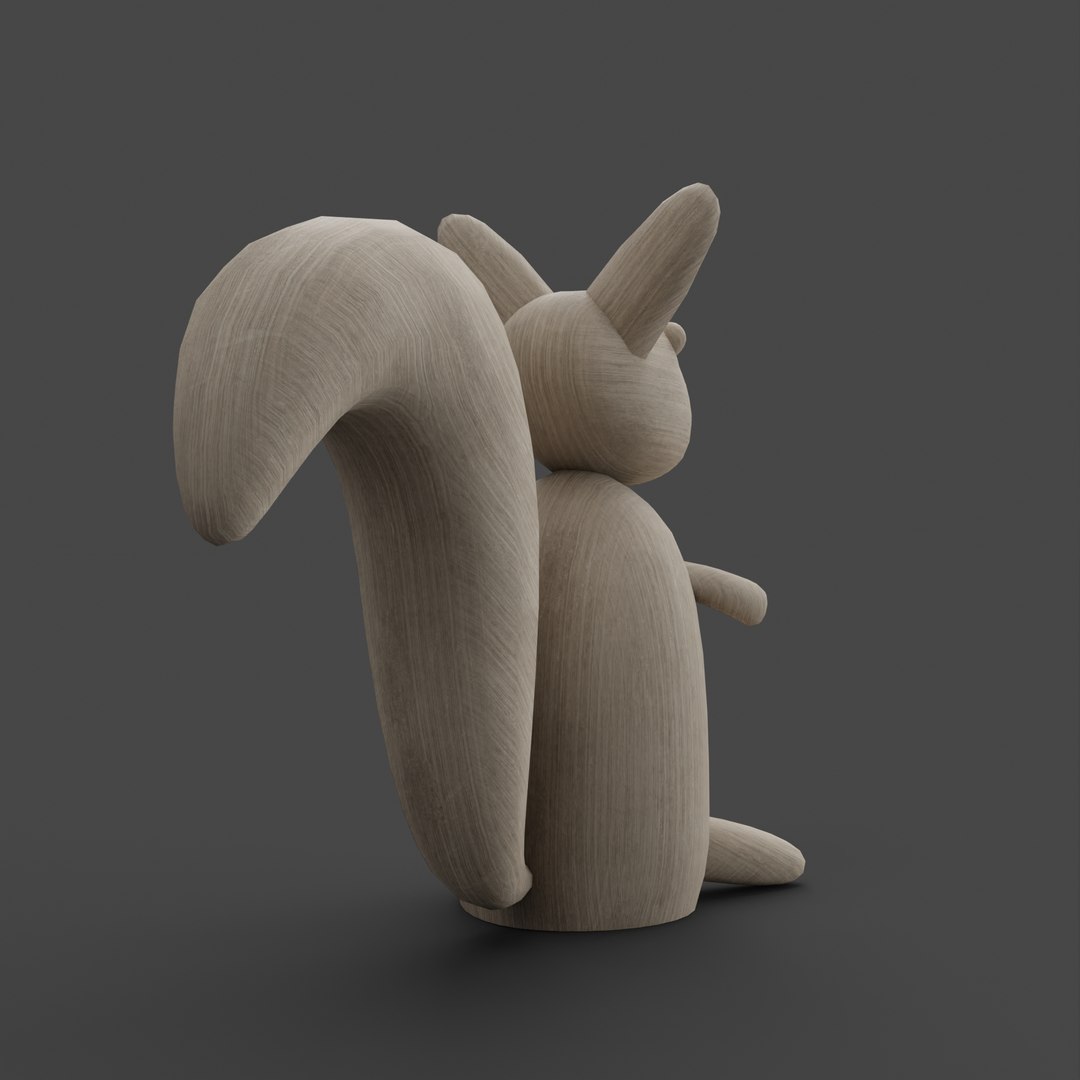 Wooden Squirrel Toy with Three Various Textures Set 3D model ...
