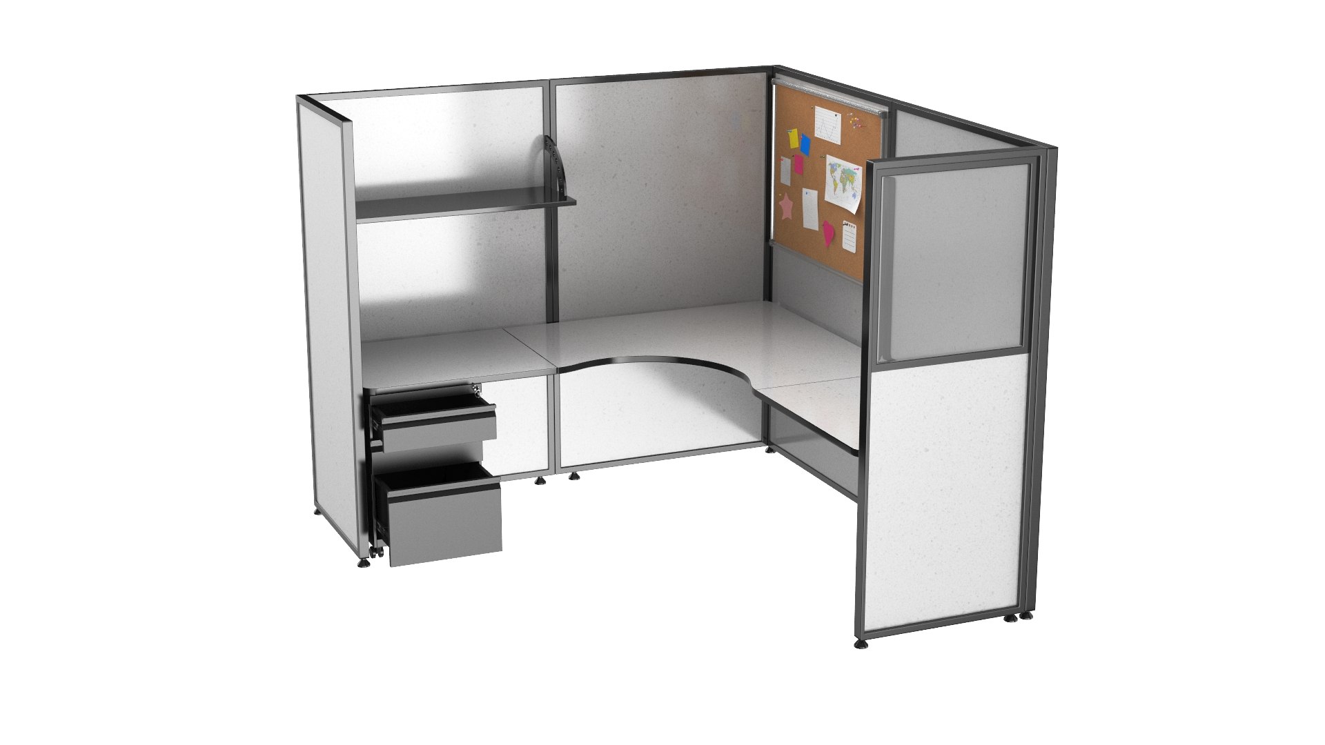 Detailed Cubicle Model - TurboSquid 2009118