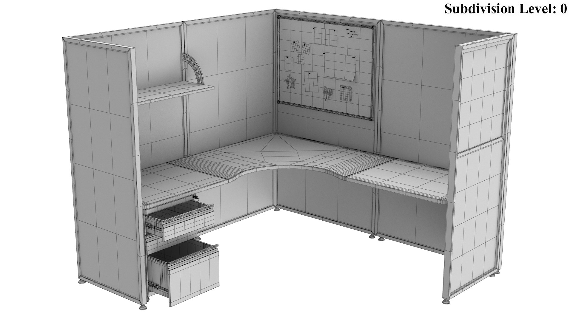 Detailed Cubicle Model - TurboSquid 2009118
