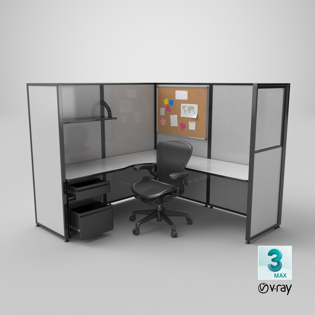Detailed Cubicle Model - TurboSquid 2009118