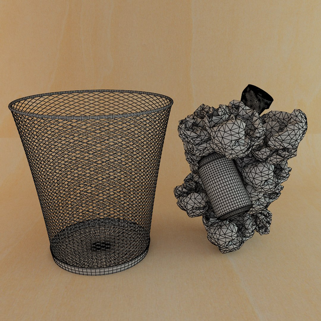 3d model of waste paper basket