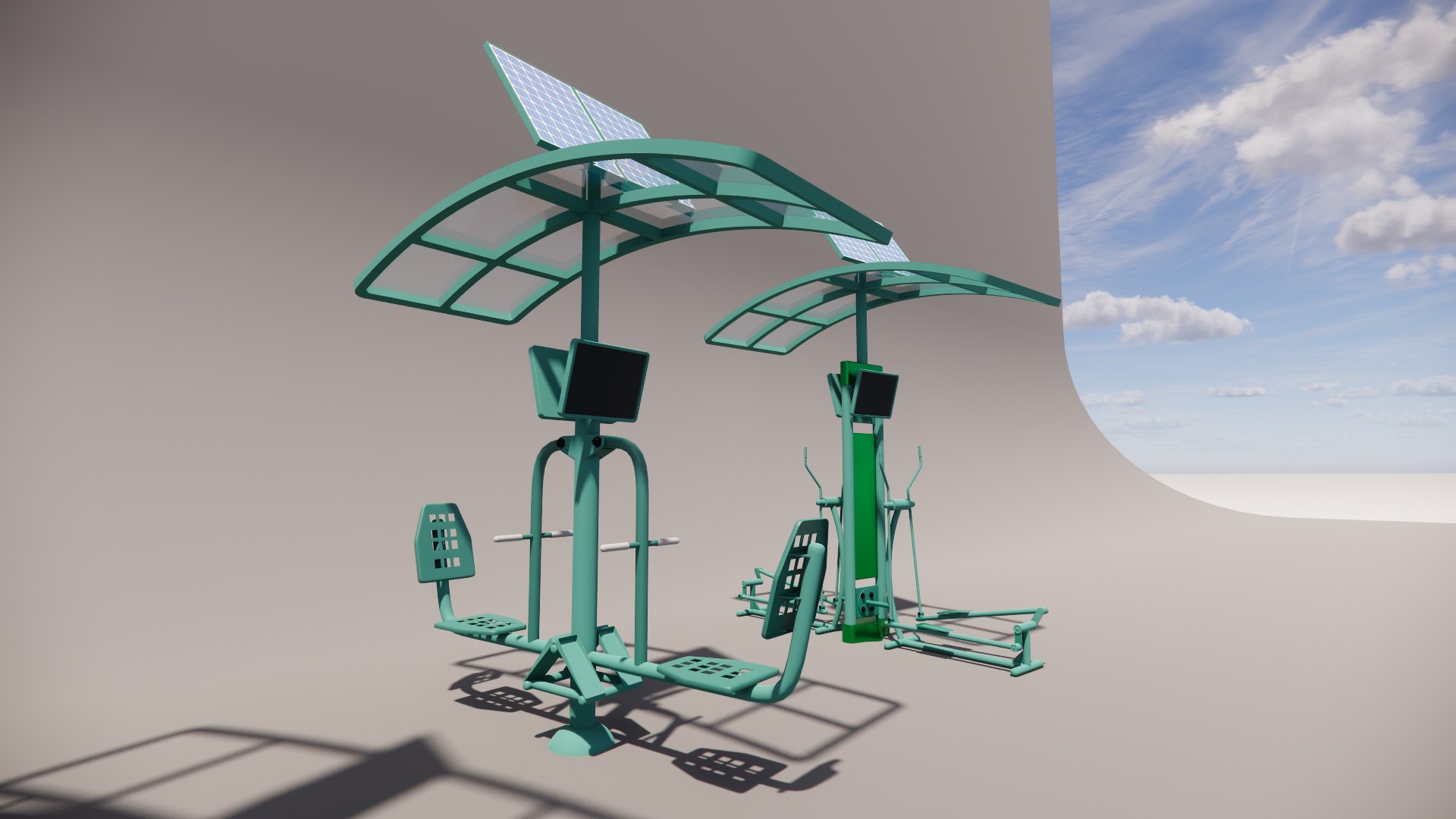 3D Solar-powered Fitness Equipment-A7 Model - TurboSquid 2255805