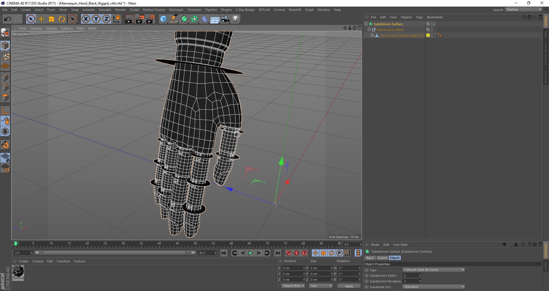 Mannequin Wooden Hand Rigged for Cinema 4D 3D model - TurboSquid 1862383