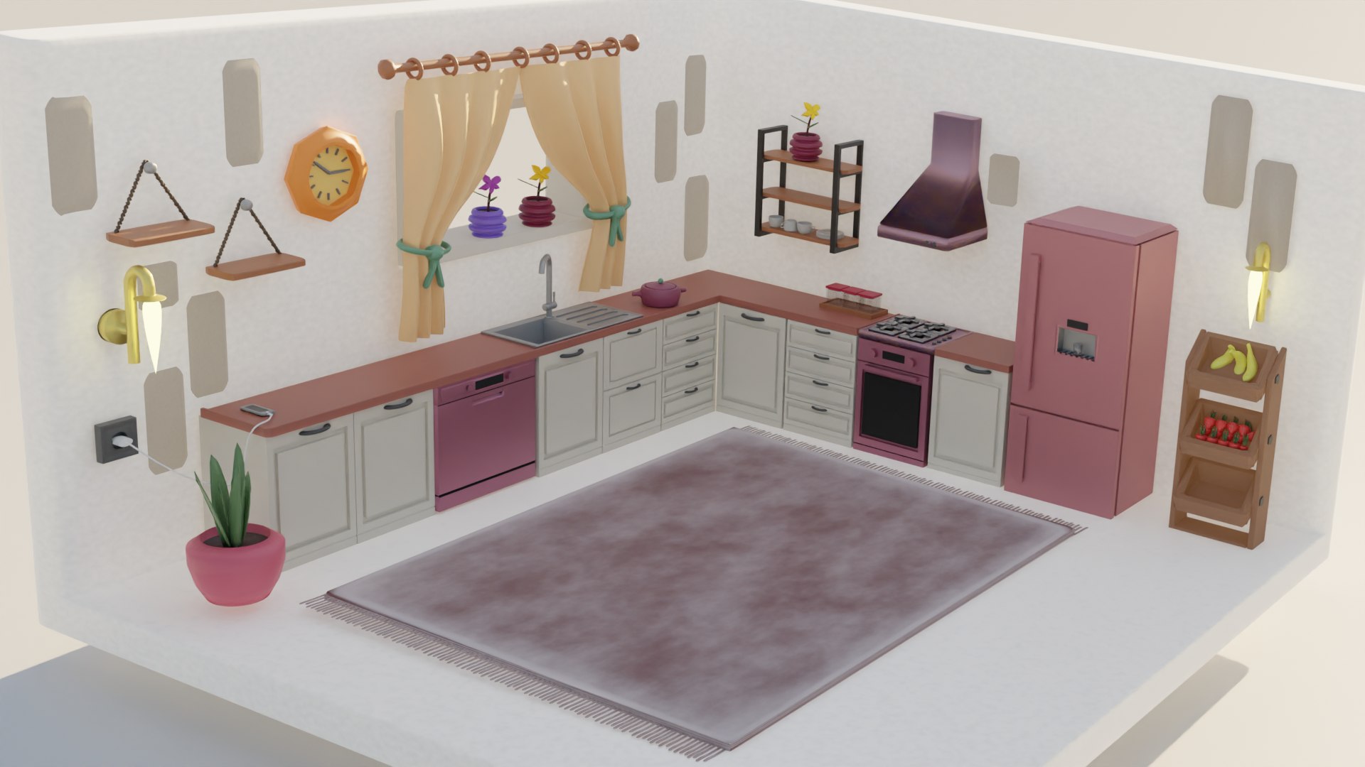 3D Isometric Kitchen - Room Model - TurboSquid 2261596