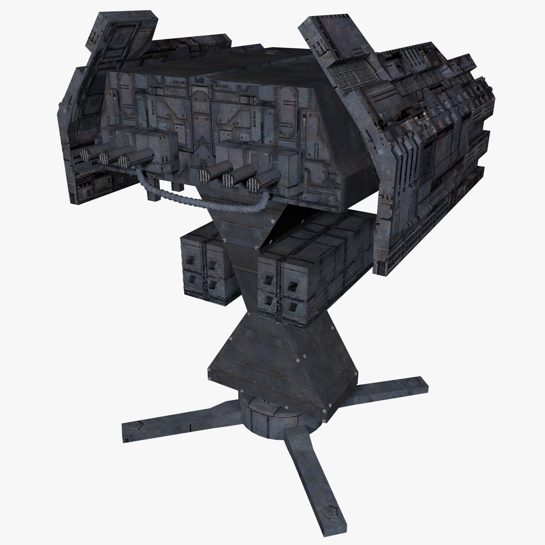 3d Sci Fi Turret Model