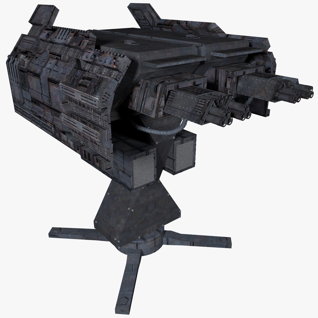 3d Sci Fi Turret Model
