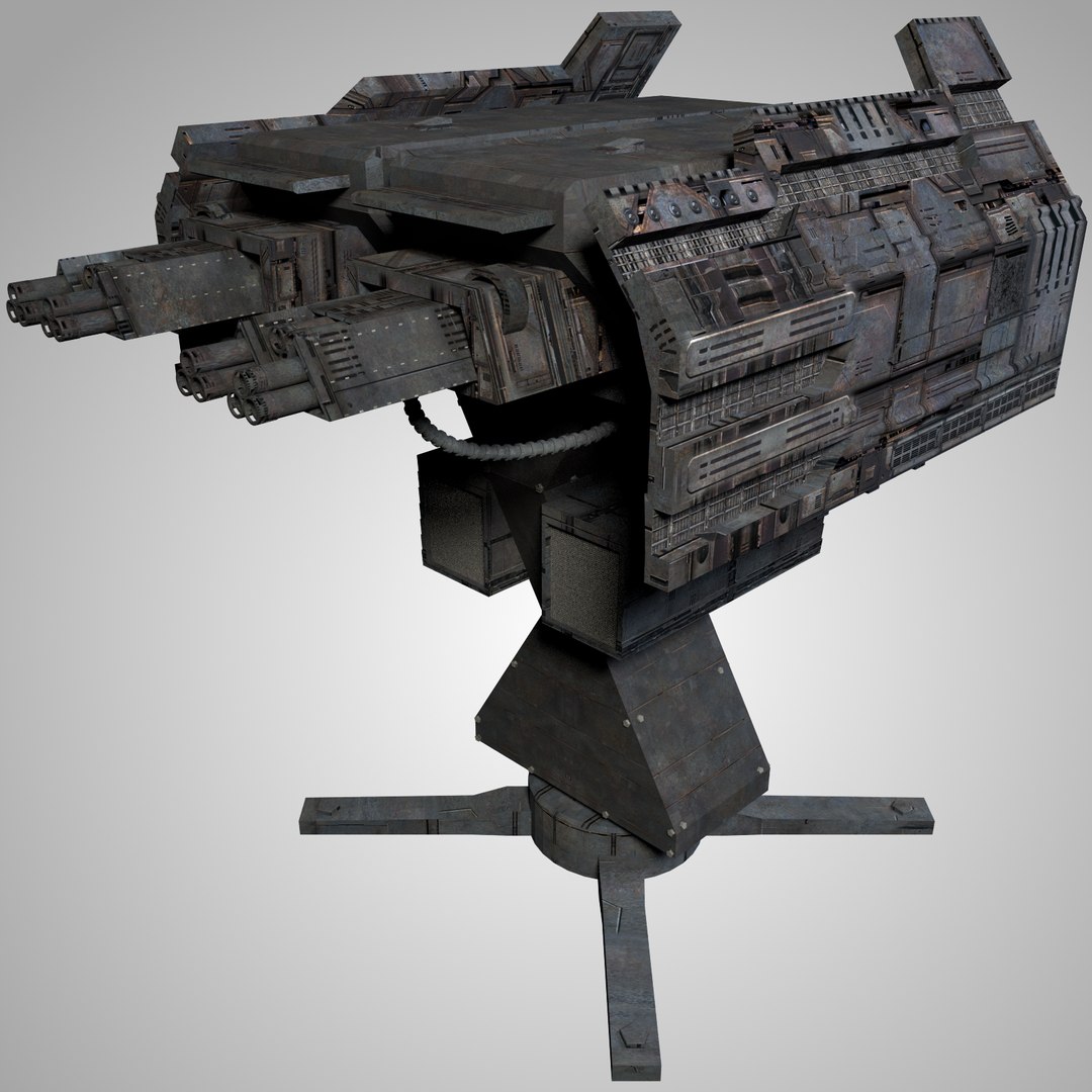 3d Sci Fi Turret Model