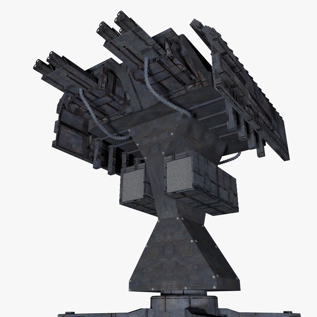 3d Sci Fi Turret Model