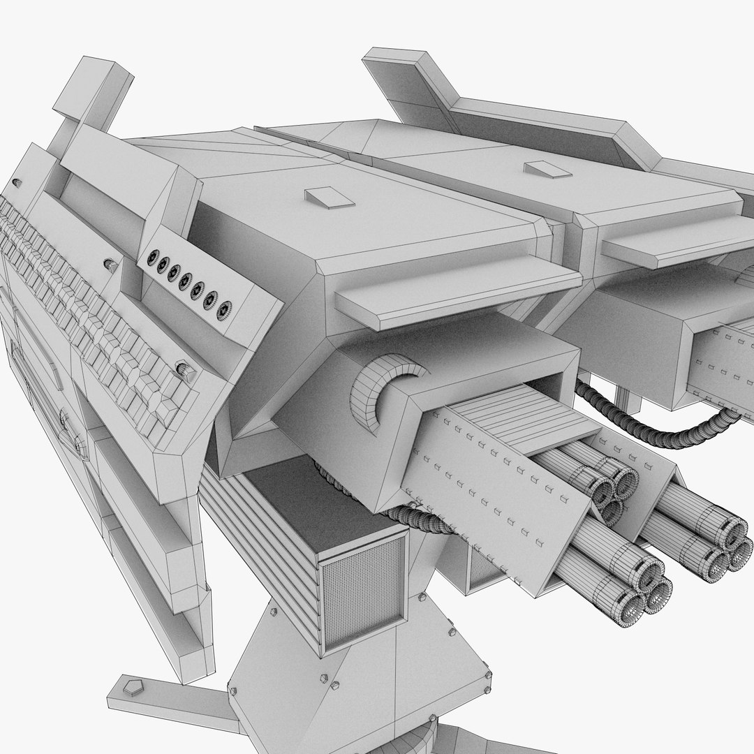3d Sci Fi Turret Model