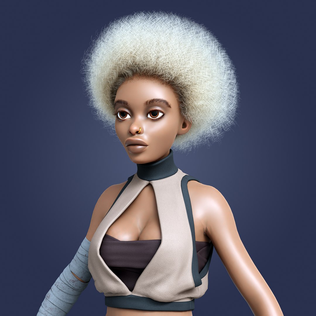 Stylized Female 3d Character For Rigging And Animation Low-poly 3D ...