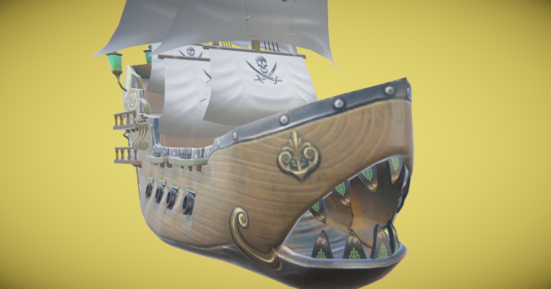 3D monster ship whale - TurboSquid 1296634