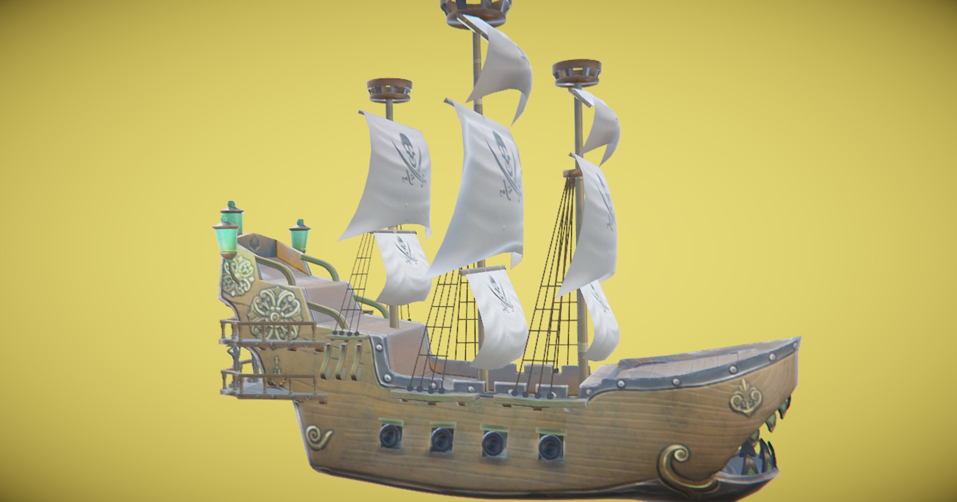 3D monster ship whale - TurboSquid 1296634