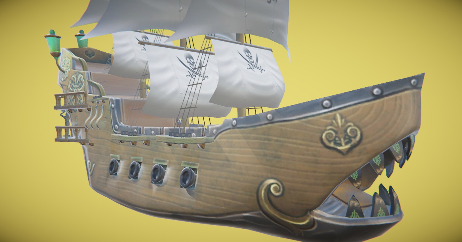 3D monster ship whale - TurboSquid 1296634