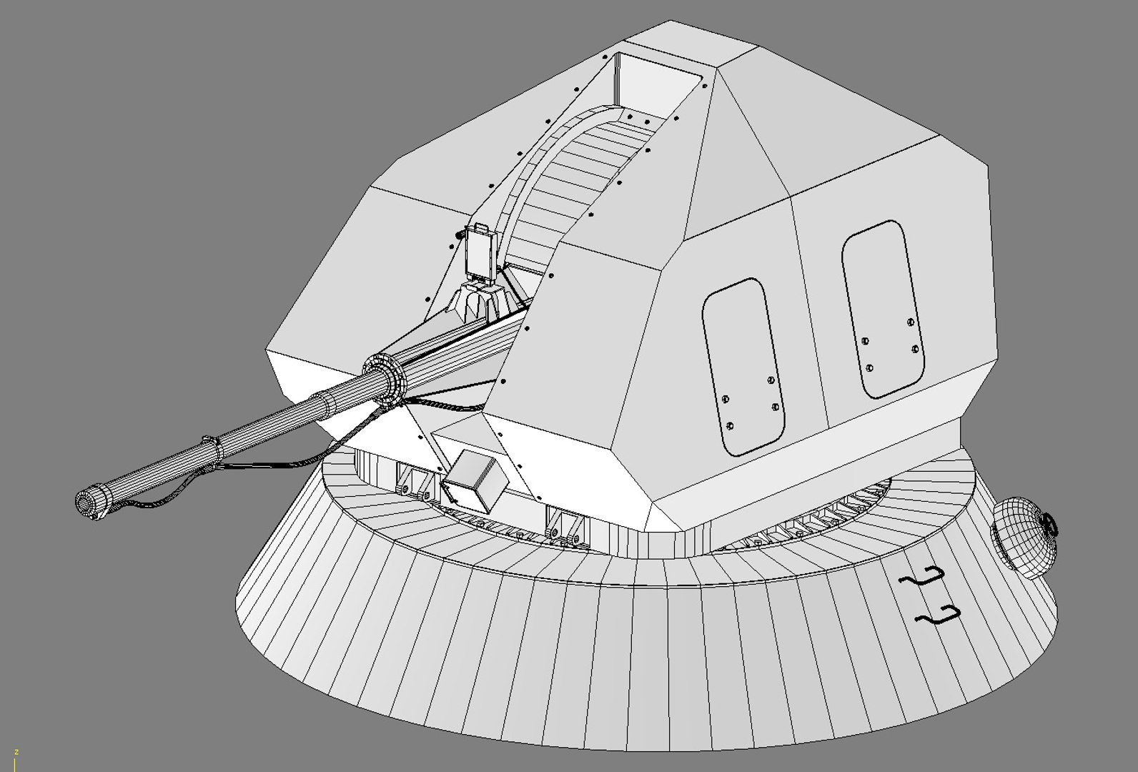 a-190 gun mount 3d model