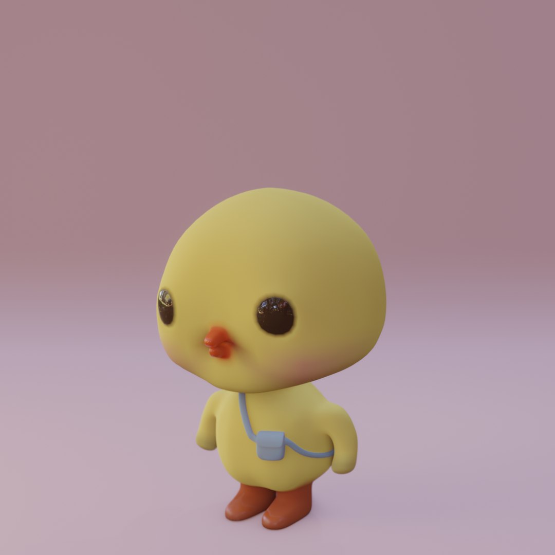 Kawaii Baby Duck 3D Model - TurboSquid 2226833