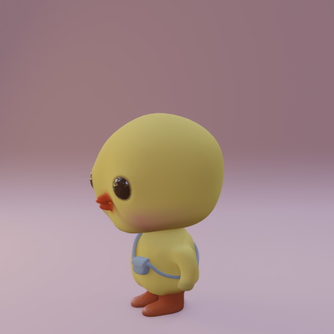 Kawaii Baby Duck 3D Model - TurboSquid 2226833