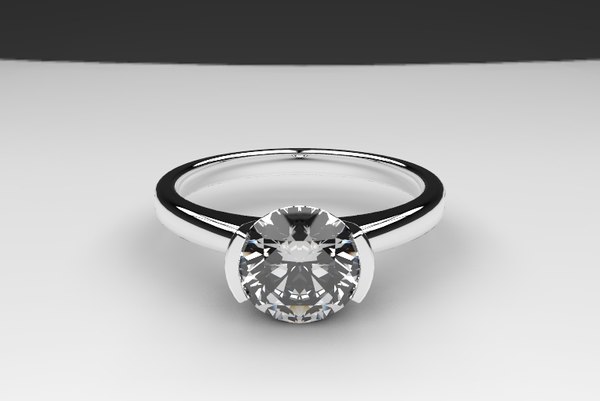 Beautiful solitaire engagement ring model - TurboSquid 1386919