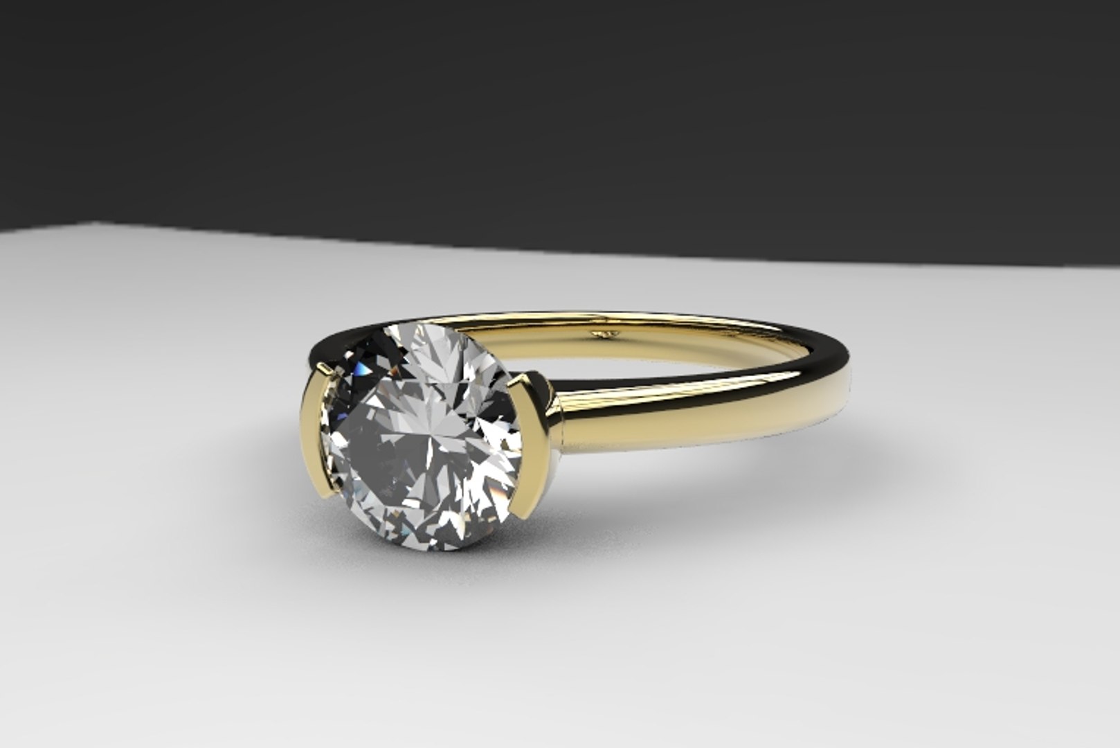 Beautiful Solitaire Engagement Ring Model - TurboSquid 1386919