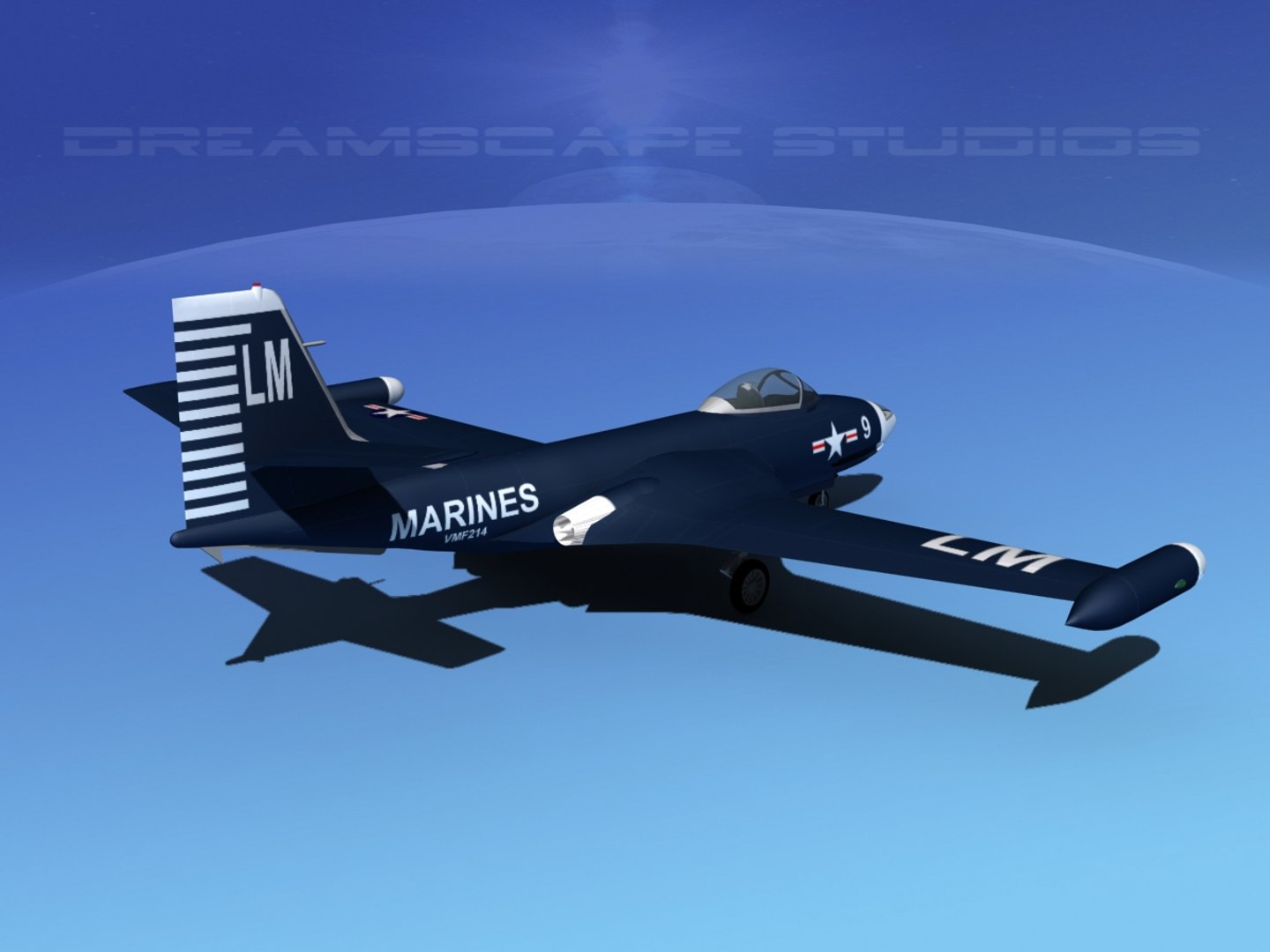 Korean F2h Banshee Jet Fighter 3d Model
