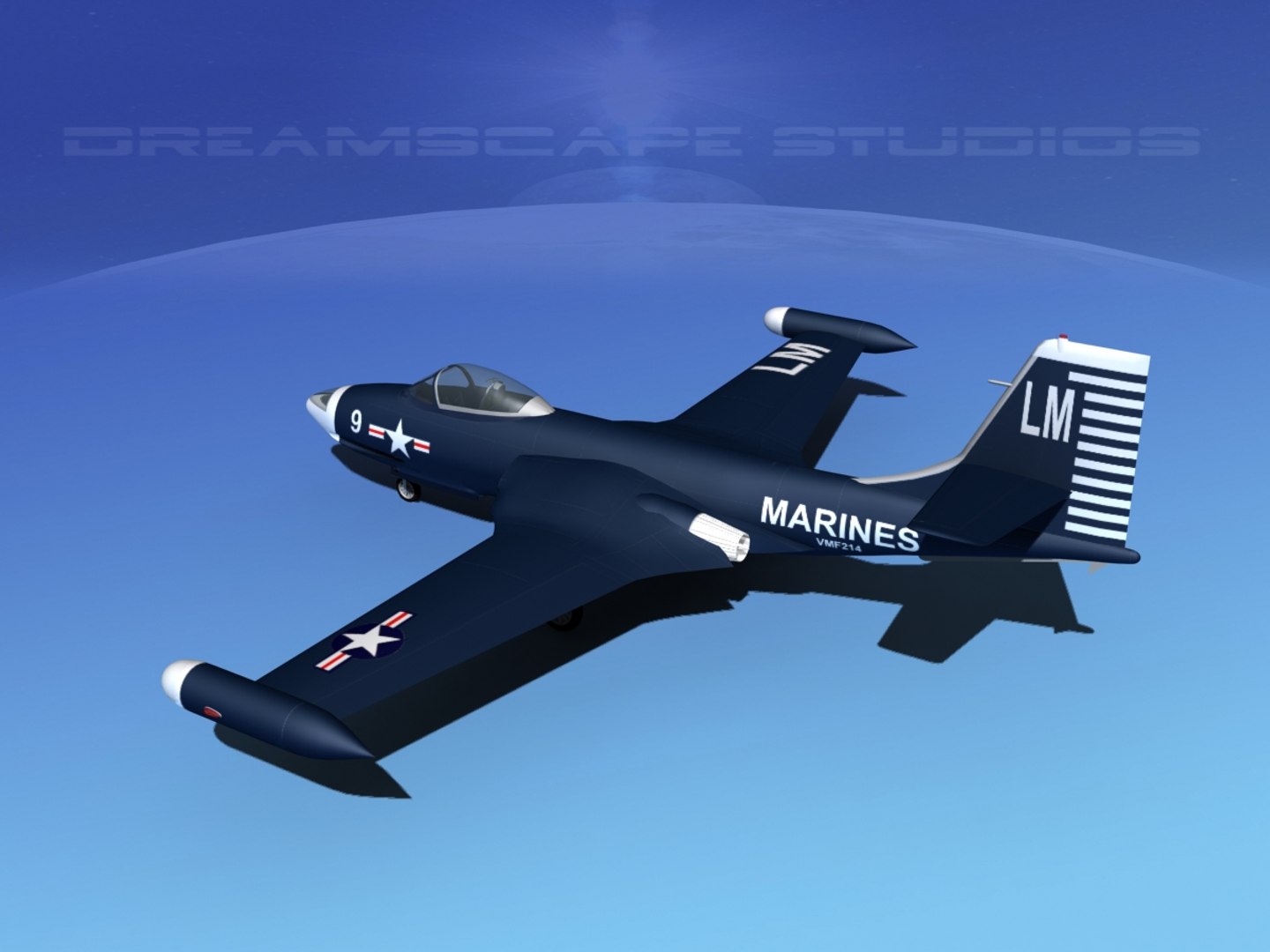 Korean F2h Banshee Jet Fighter 3d Model