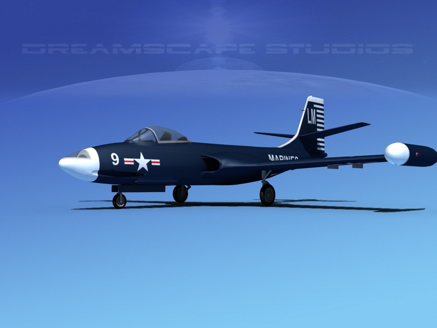 Korean F2h Banshee Jet Fighter 3d Model