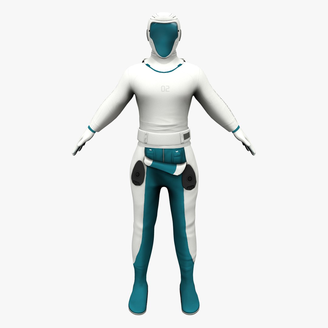 3D Full Sci-fi Space Research Costume Outfit Character model ...