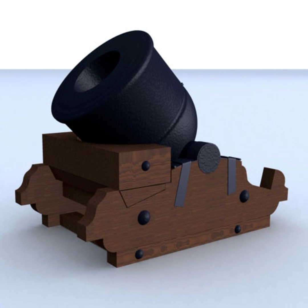 3d French Mortar Cannon Model