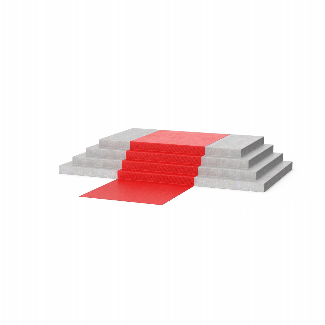 3D Red Carpet And Stairs Model - TurboSquid 2244917