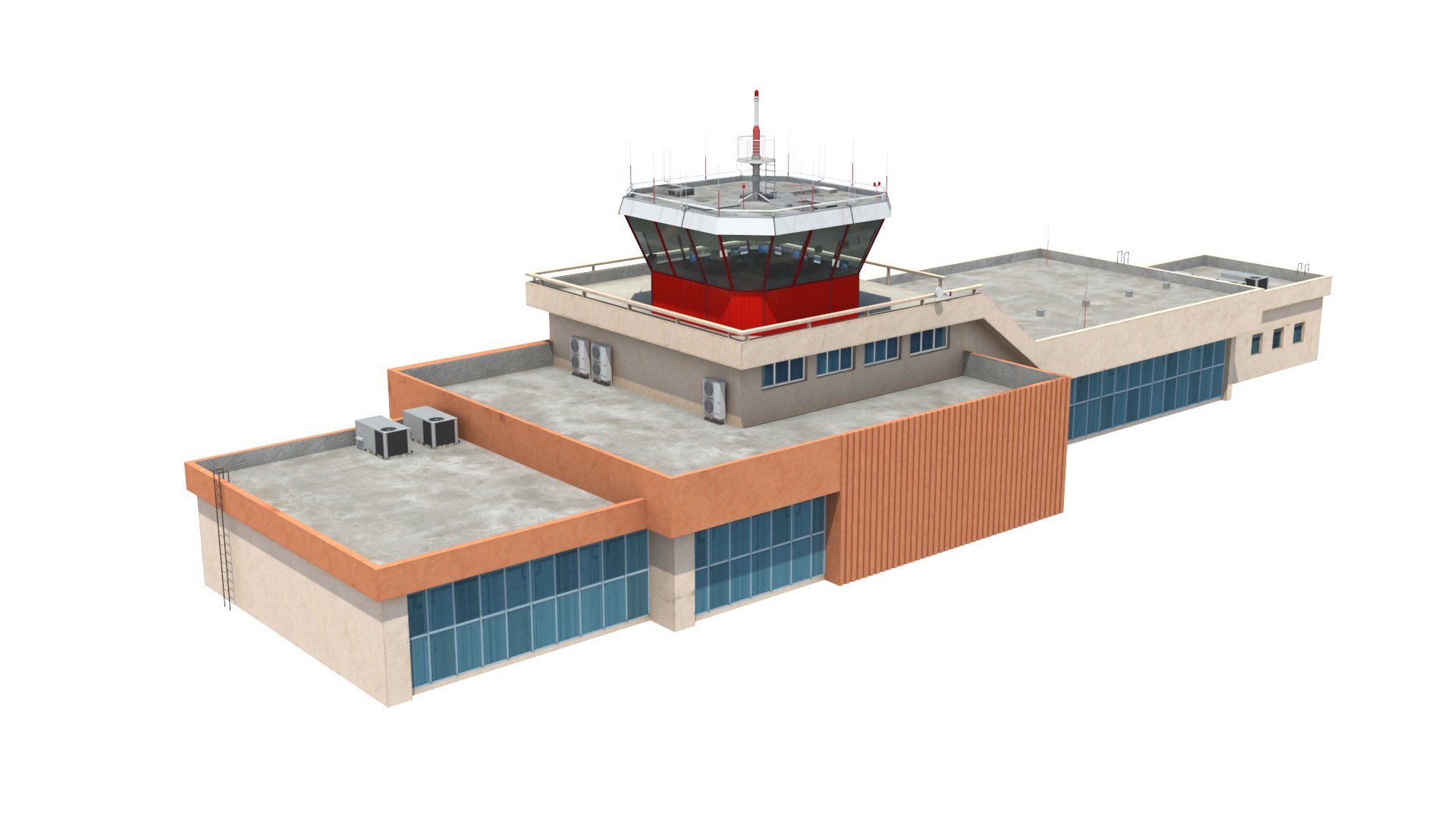 3D Model Airport Terminal With ATC - TurboSquid 2105282