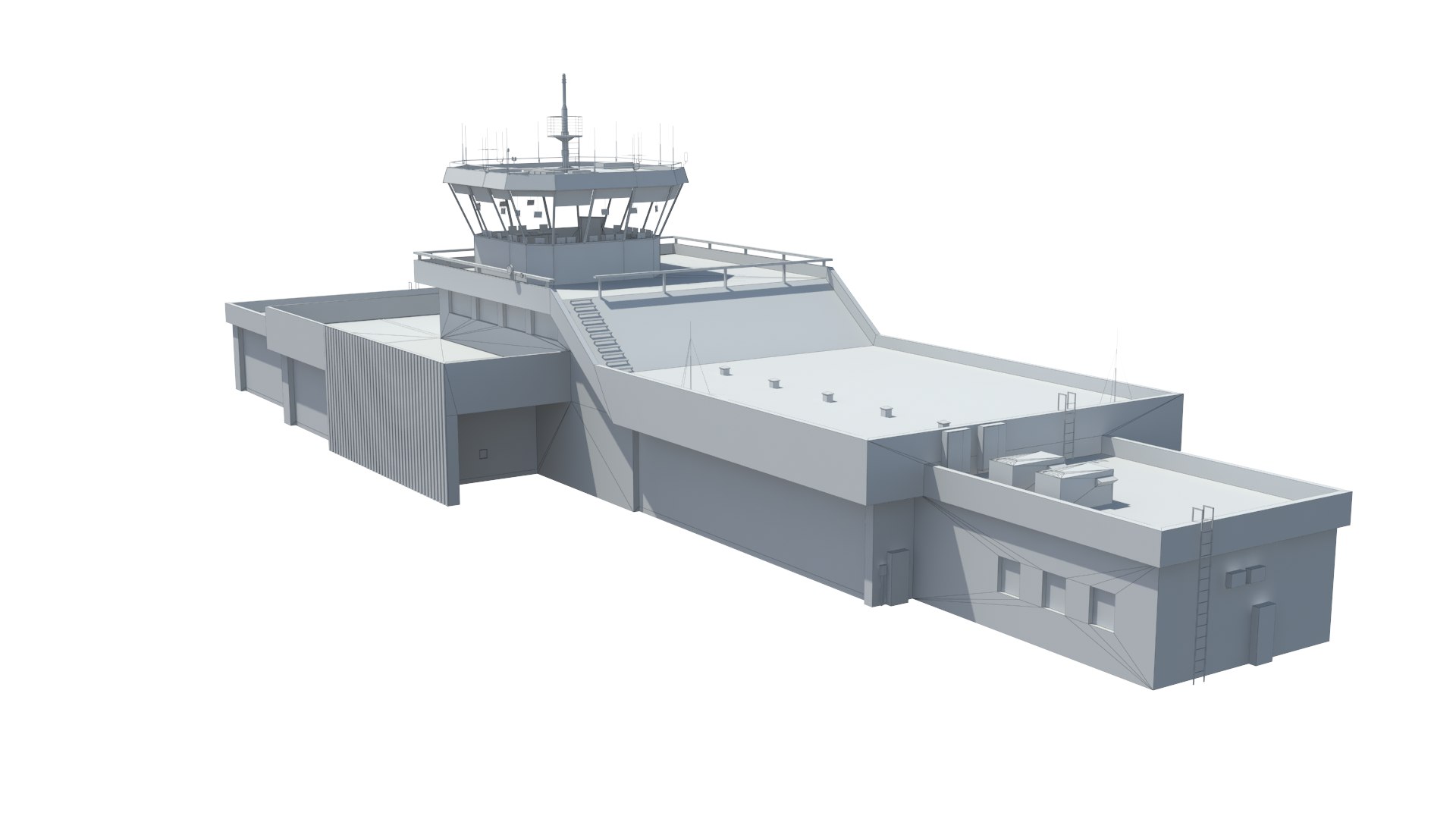 3D Model Airport Terminal With ATC - TurboSquid 2105282